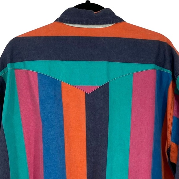 Wrangler | Shirts | Vintage 9s Wrangler Striped Brushpopper Rodeo ...